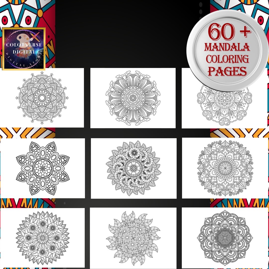 Floral Mandala Coloring Pages: Relaxing Adult Coloring Book | Printable ...