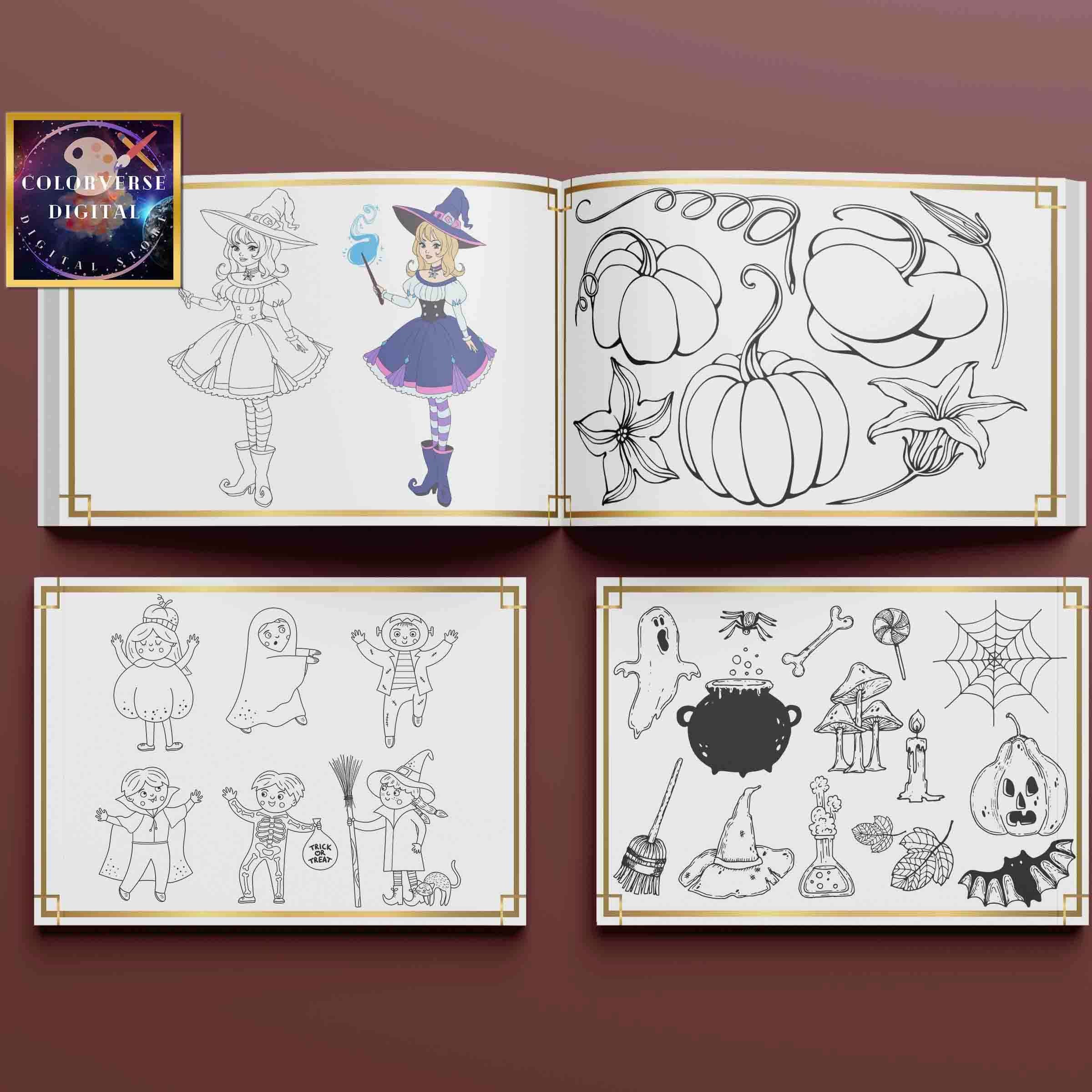 Fantasy HALLOWEEN Coloring Book Printable PDF Gothic Creepy - Etsy