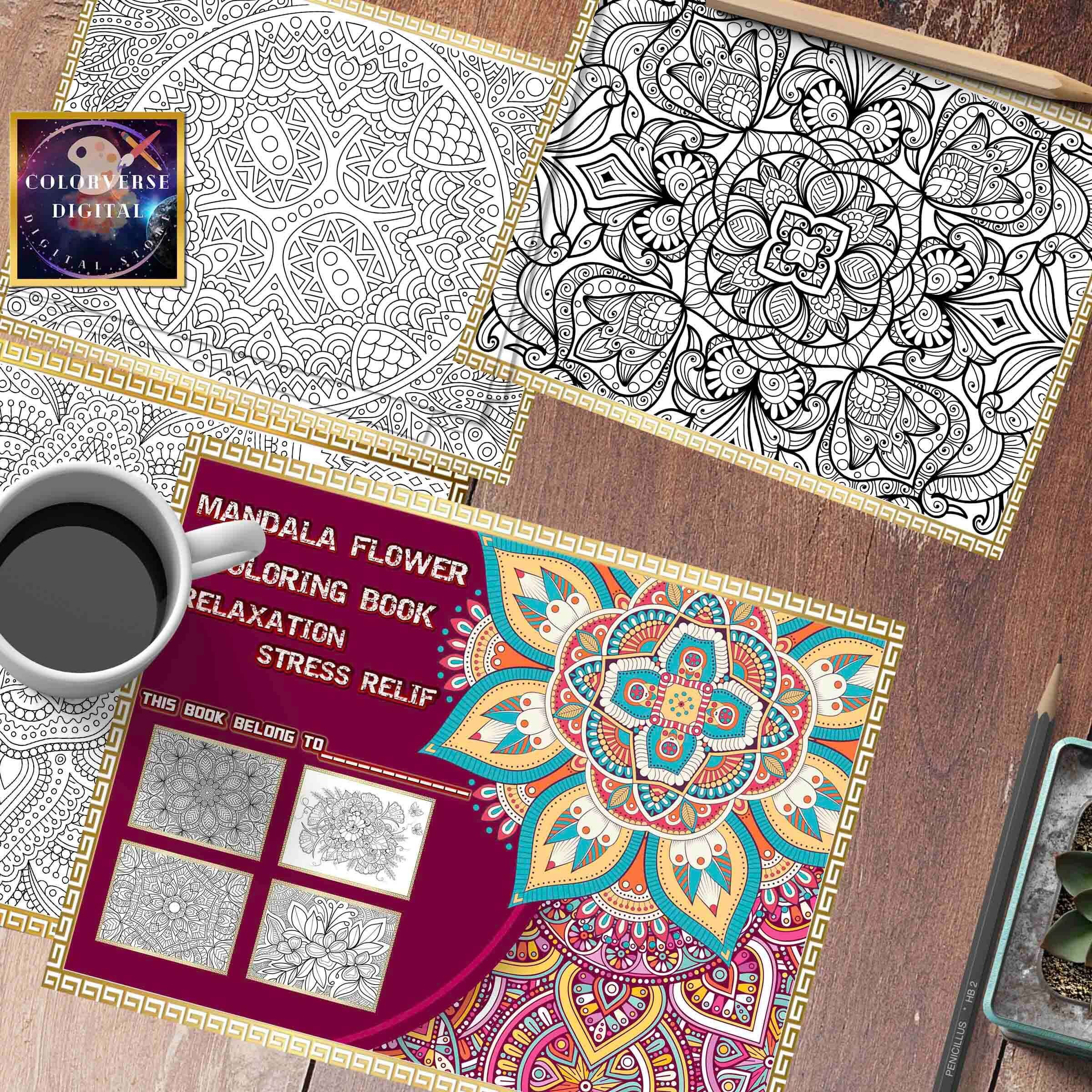 Printable Mandala Adult Coloring Book, Floral Mandala Coloring Pages ...