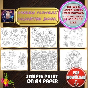 Gorgeous 100 Garden Flowers Coloring & Botanicals Coloring Book ...