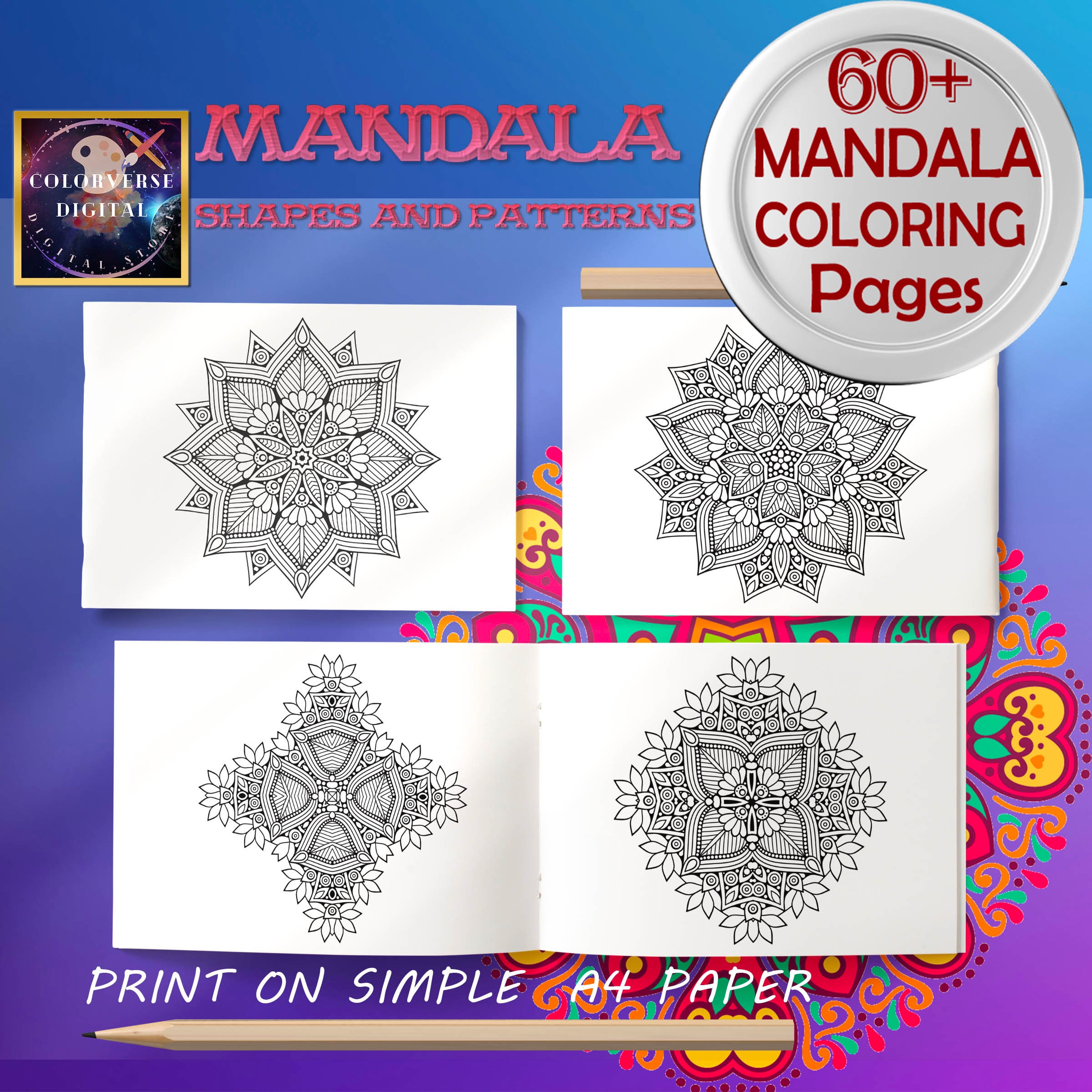 MANDALA COLORING Pages Kids & Adult Relaxing Activity Book With More ...