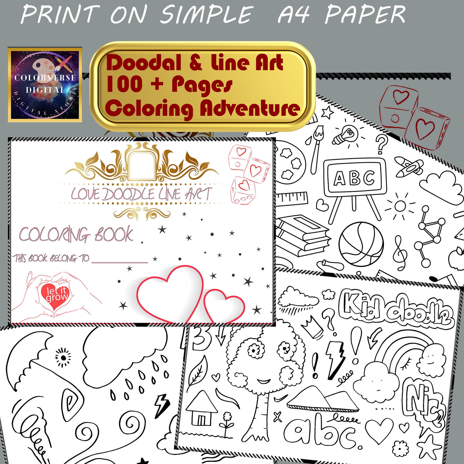 Doodles Kawaii Coloring Book Printable PDF Page Download - Cute and Fun ...