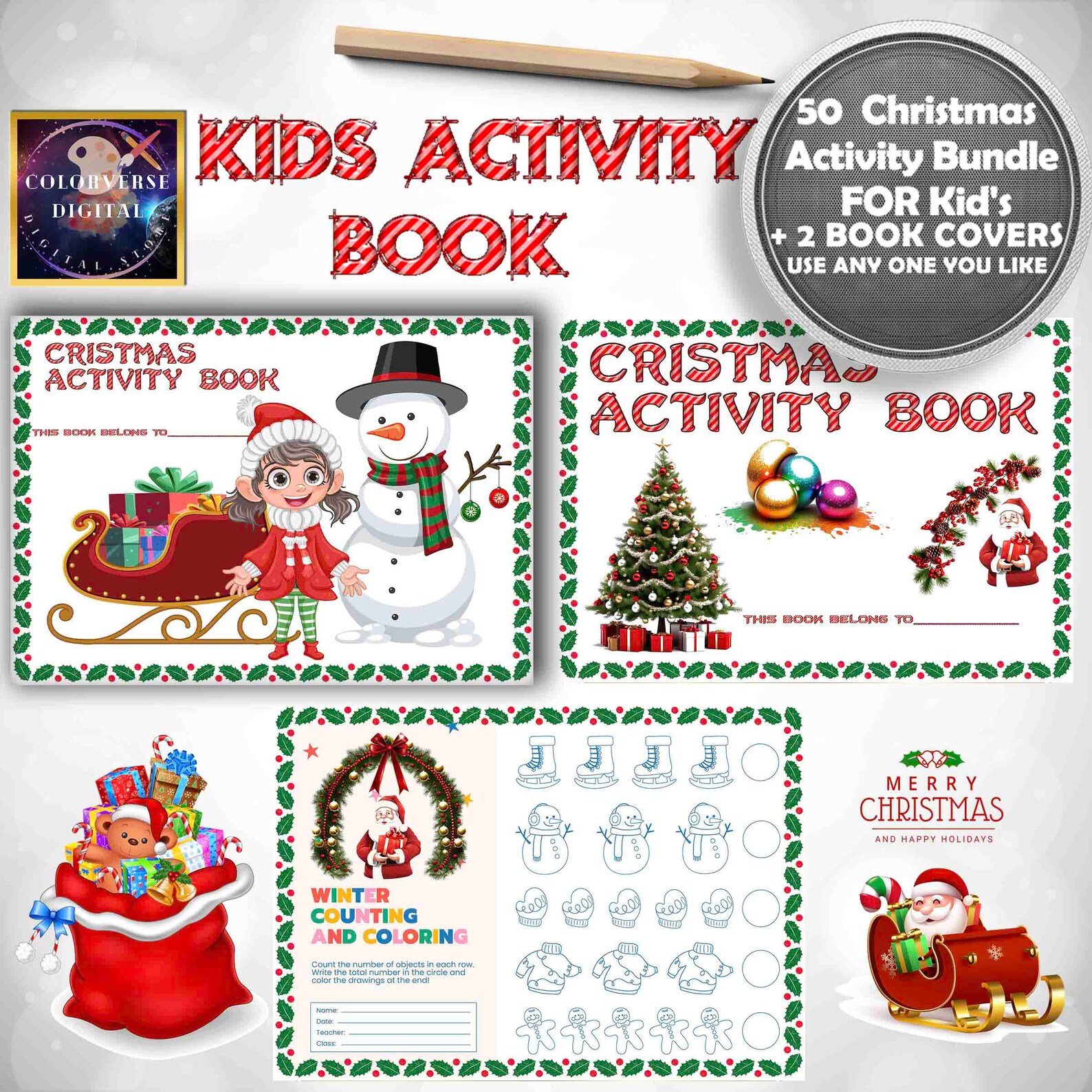 50+ Printable Christmas Activities, Christmas Activity Bundle, Kid's ...