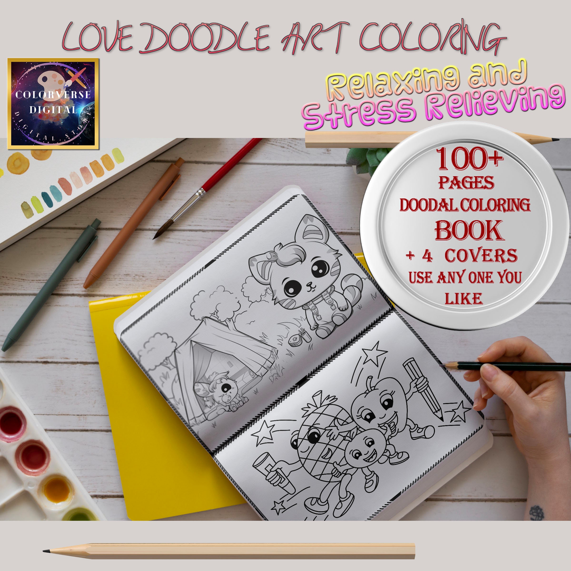 Doodles Kawaii Coloring Book Printable PDF Page Download - Cute and Fun ...