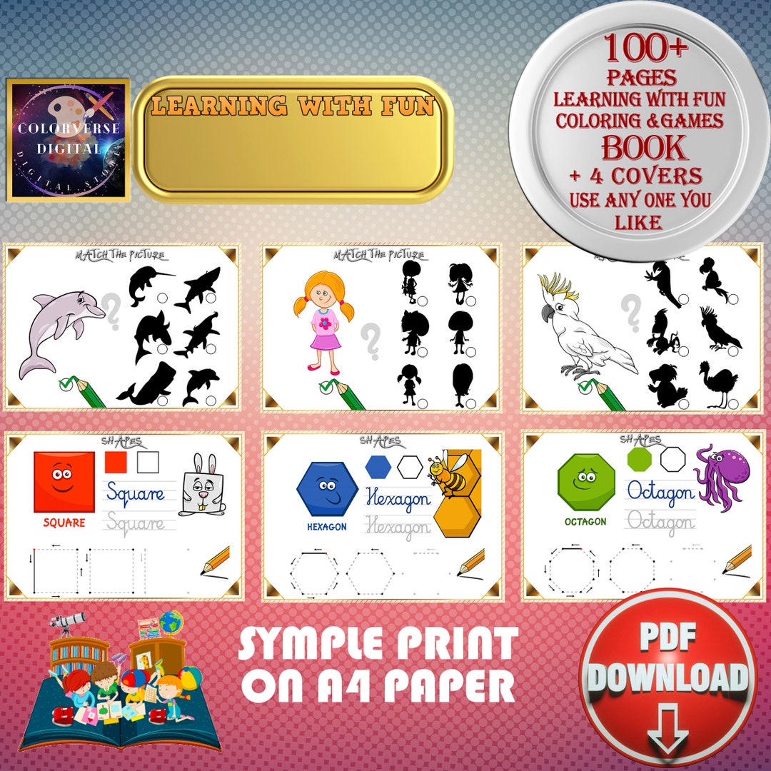 Preschool Learning Bundle, Alphabet, Numbers, Shapes & Tracing ...