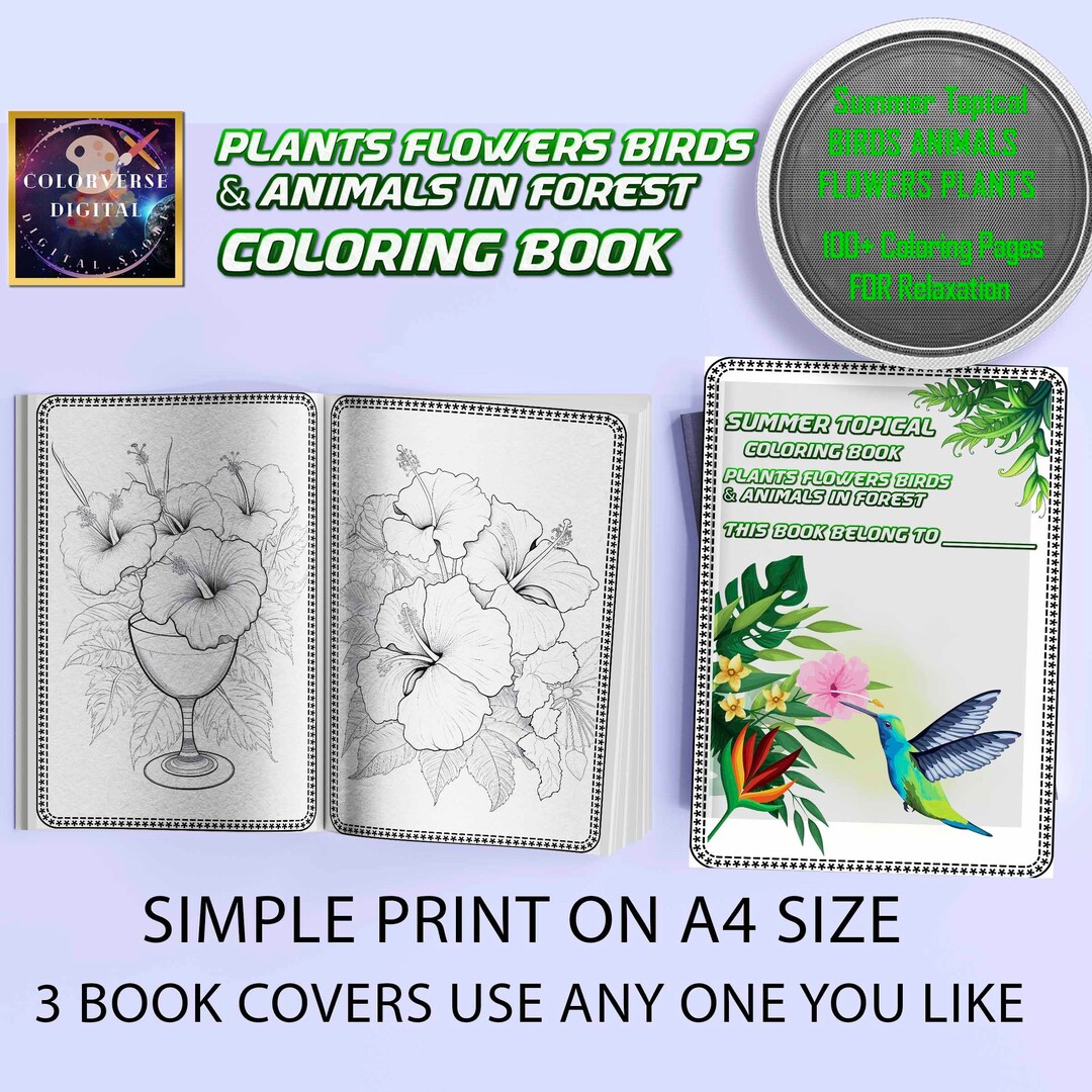 Cute Bird Coloring Pages - Adults and Kids Coloring Book, Digital 100 ...