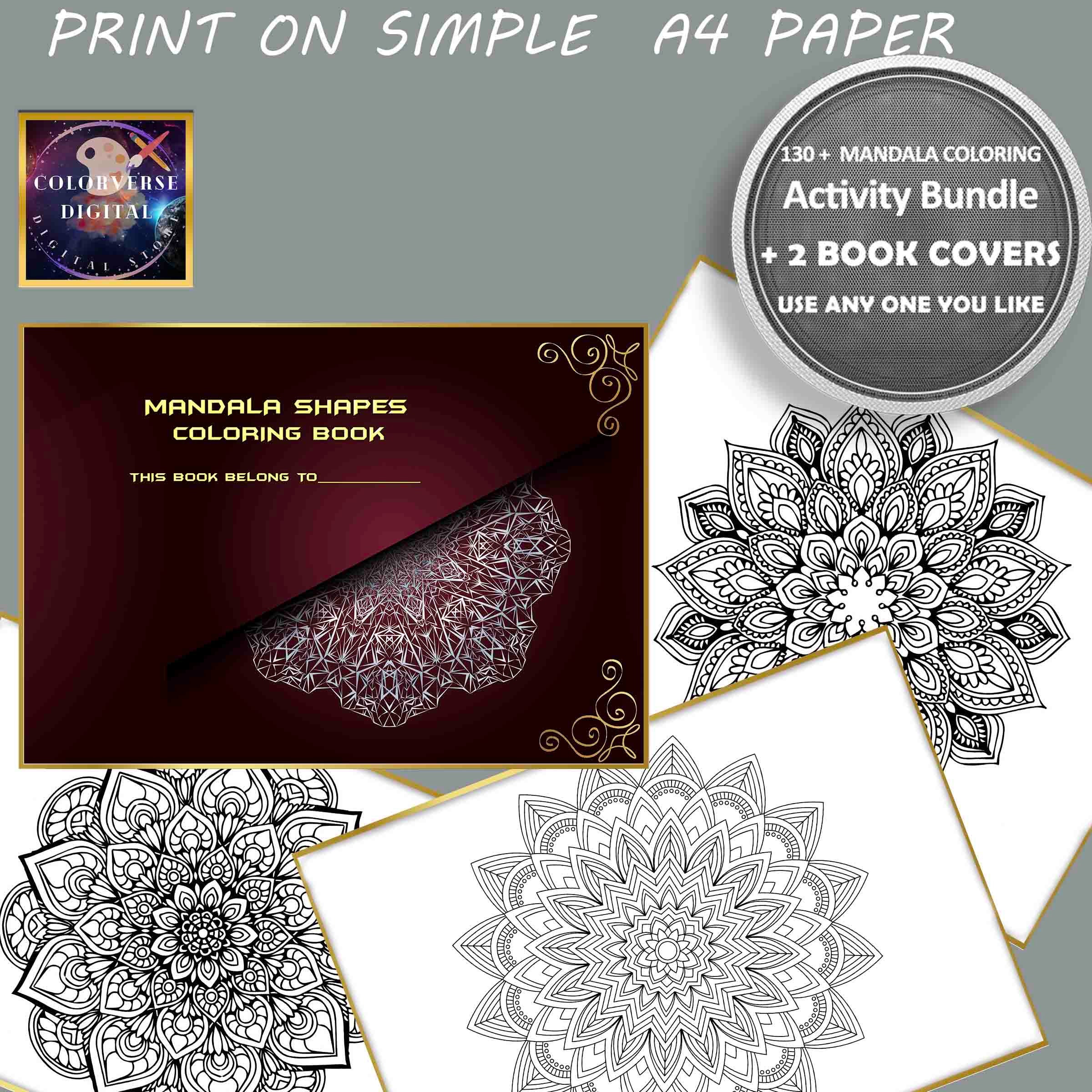 MANDALA COLORING Book Pages, Drawing Design Pattern Flower 130 ...