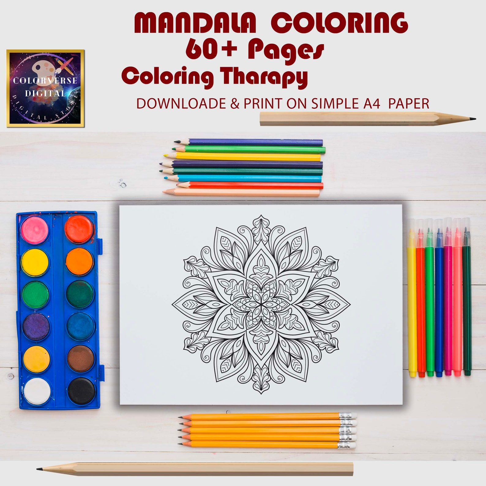 MANDALA COLORING Pages Kids & Adult Relaxing Activity Book With More ...