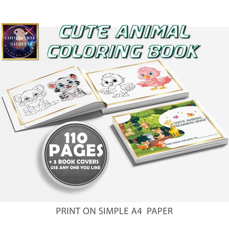 Kawaii Coloring Pages Cute Baby Animals Printable Colored Pages, 110 ...