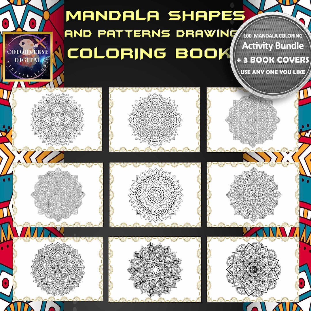 Mandala Coloring Book, 100+ Geometric Patterns, Art Therapy (PDF) - Etsy