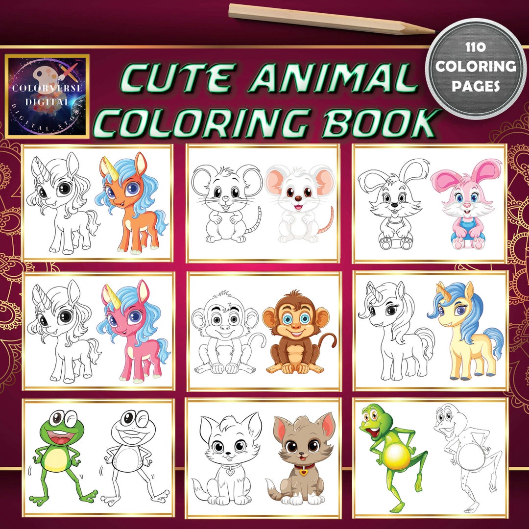 Kawaii Coloring Pages Cute Baby Animals Printable Colored Pages, 110 ...