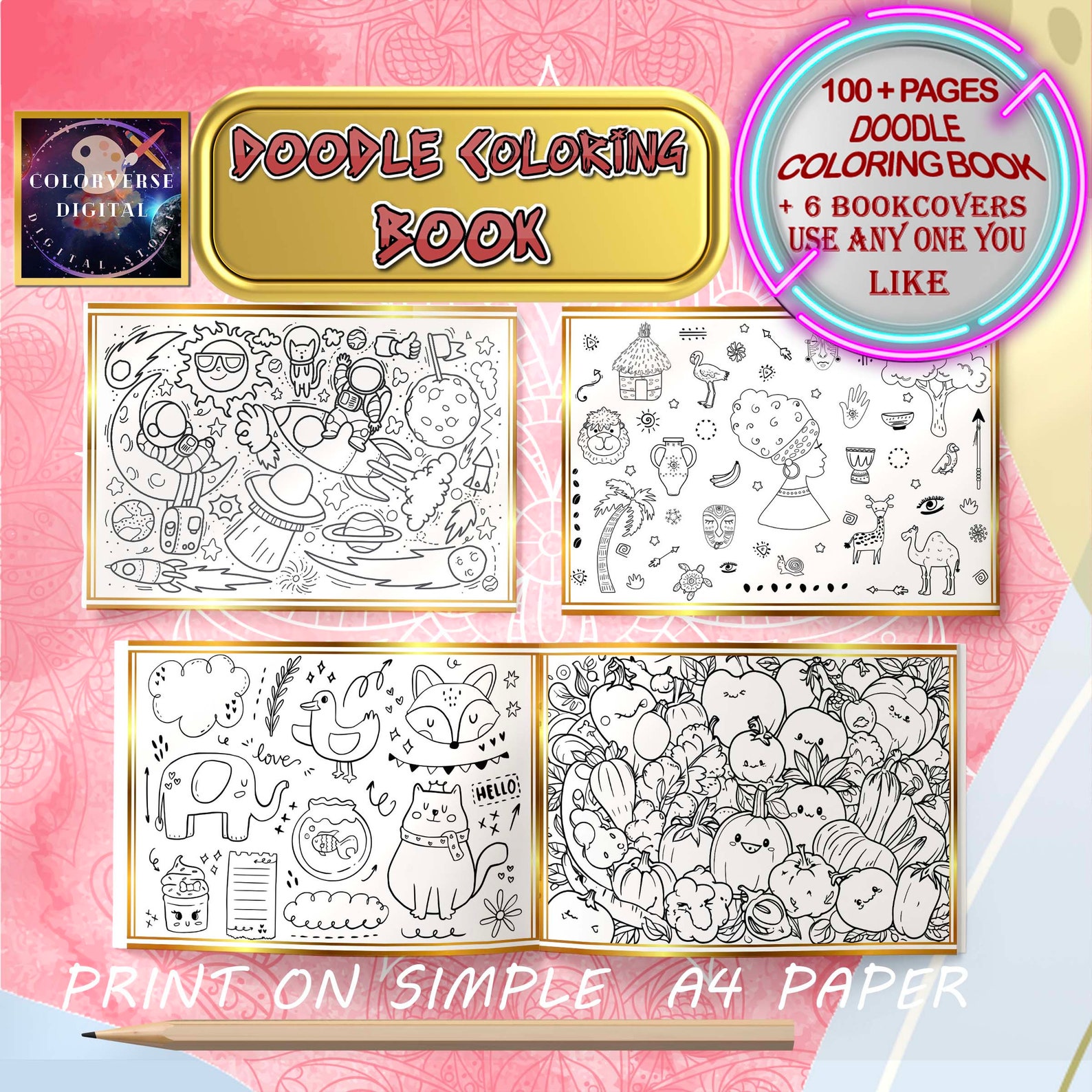 Cute Doodles Coloring Book: 100+ Kawaii Pages (A4 PDF) - Etsy