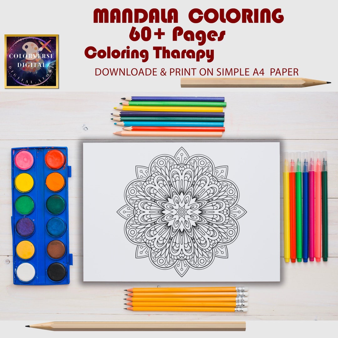 60+ Mandala Coloring Pages | Relaxing Activity Book for Adults ...