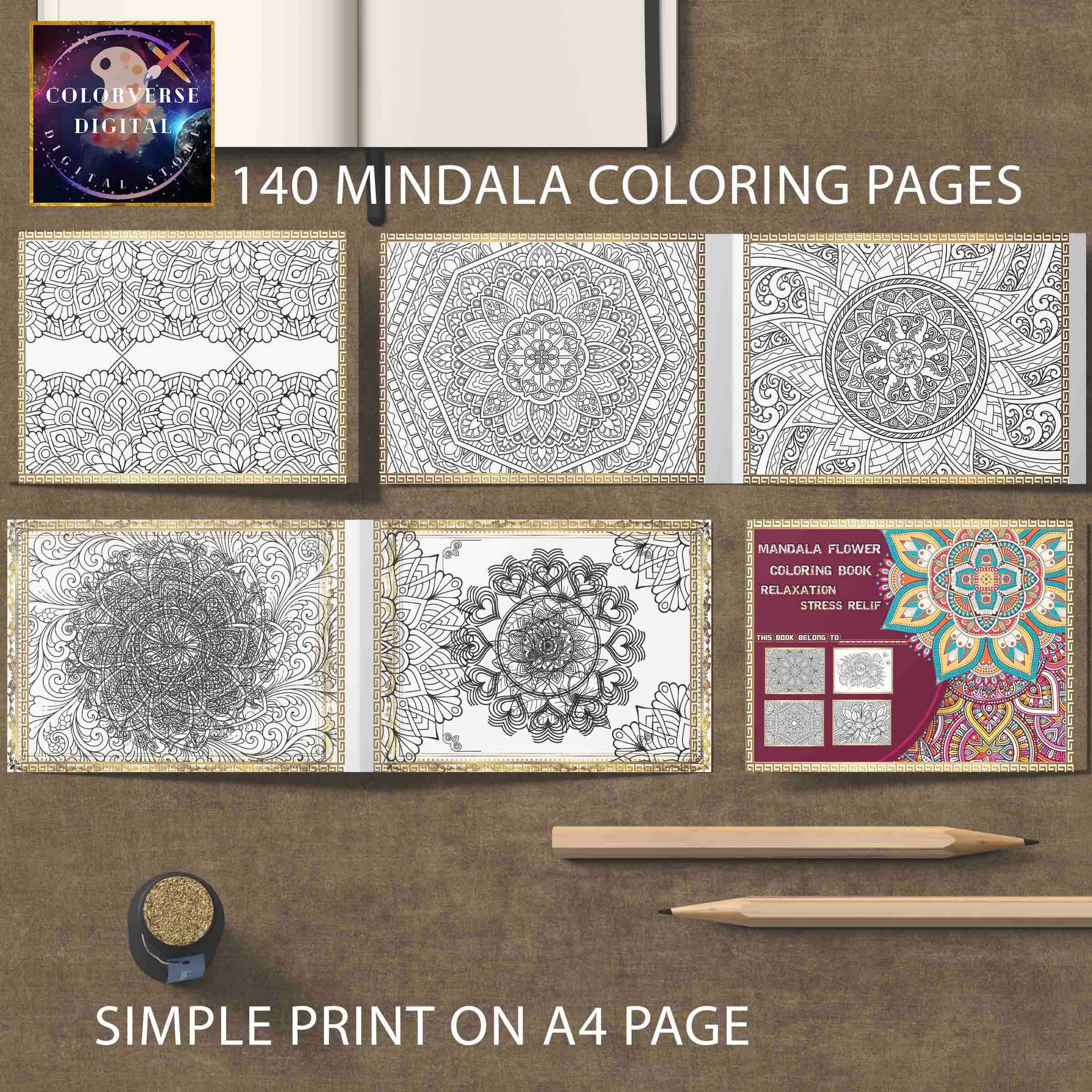 Printable Mandala Adult Coloring Book, Floral Mandala Coloring Pages ...