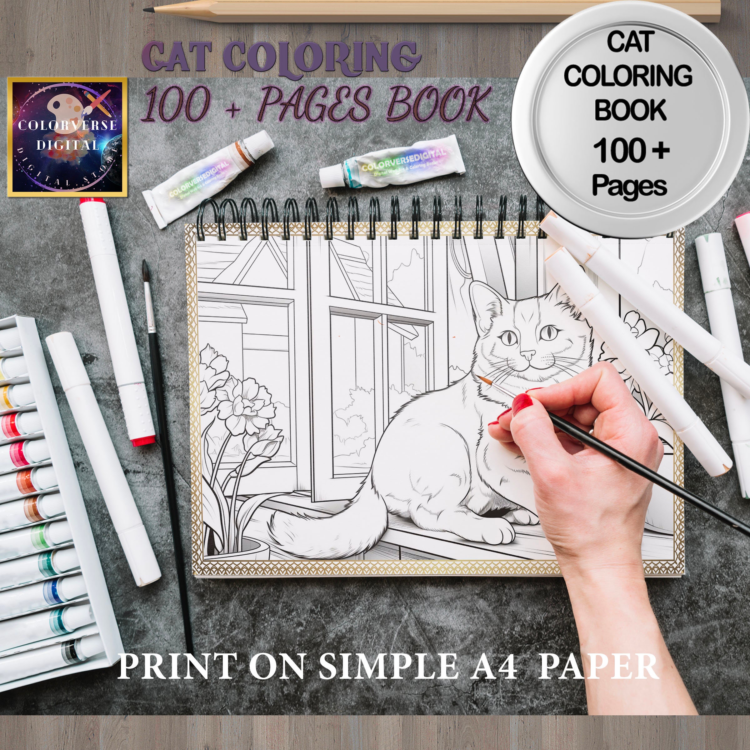 Cat Coloring Pages, 100 Printable Cat Coloring Pages for Kids, Boys ...
