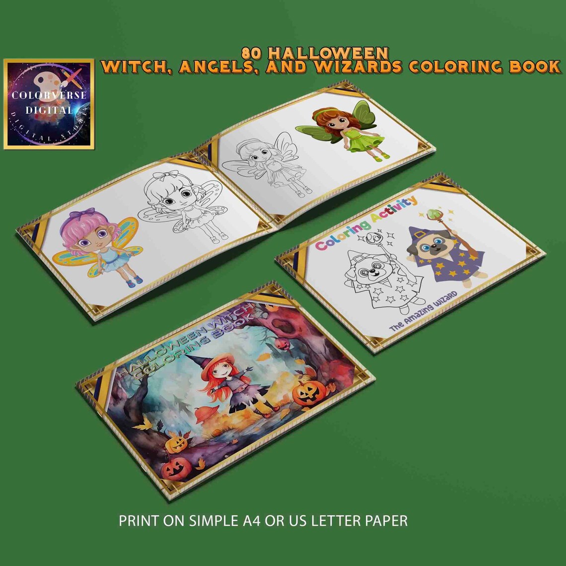 Halloween Witch ANGEL Wizard Coloring Book Printable PDF - Etsy