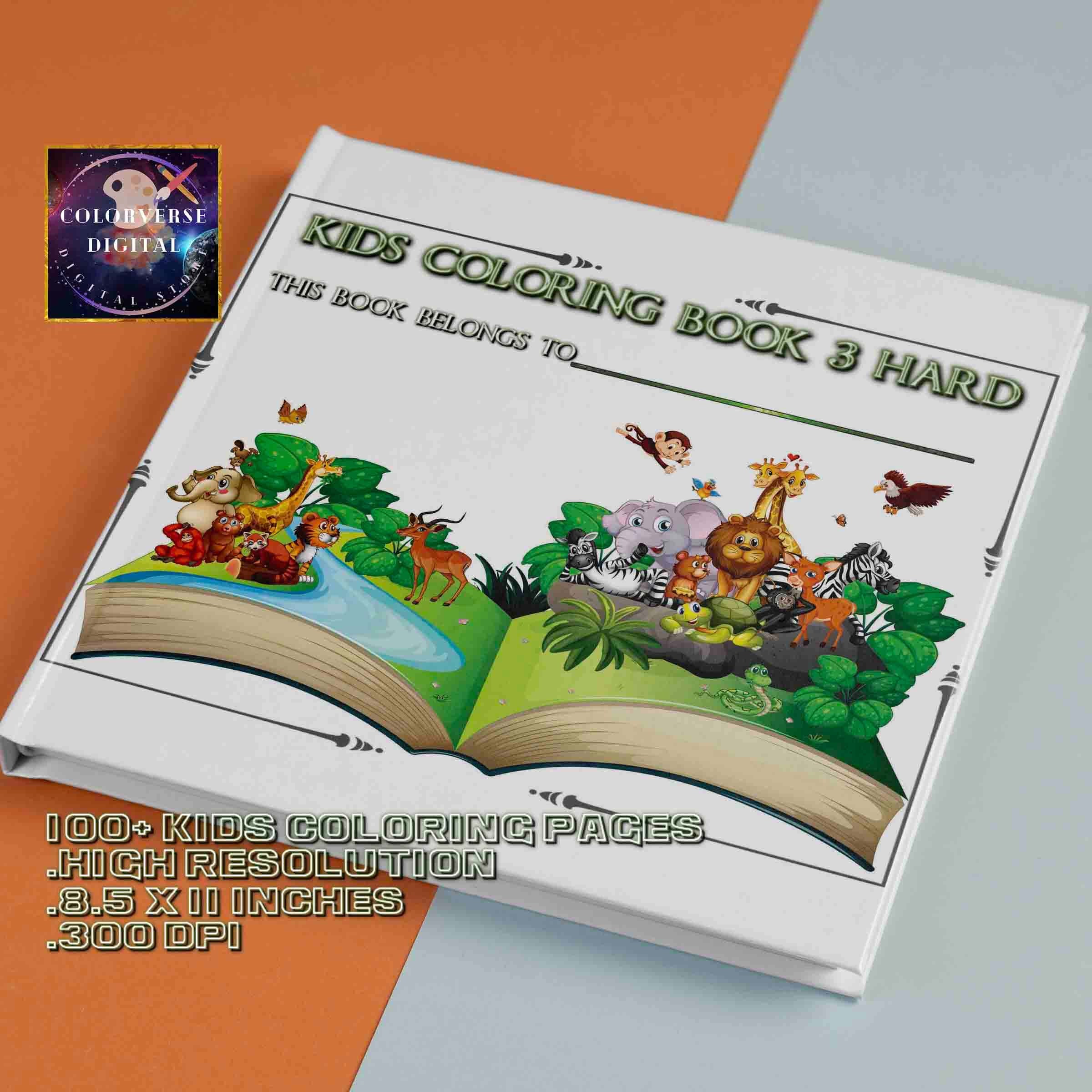 100 Cute Jungle Animal Coloring Book for Kids & Toddlers, Busy Book ...