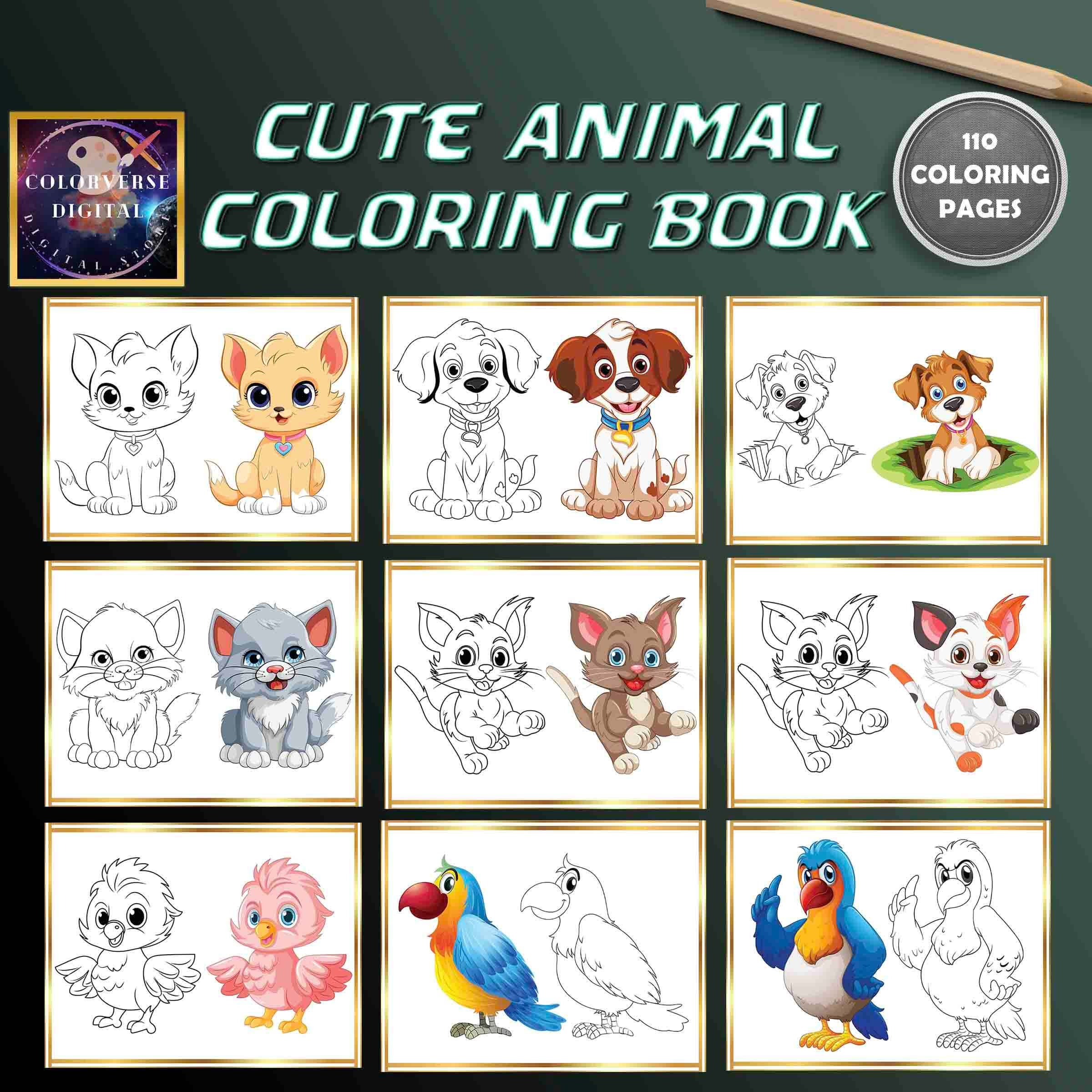 Kawaii Coloring Pages Cute Baby Animals Printable Colored Pages, 110 ...