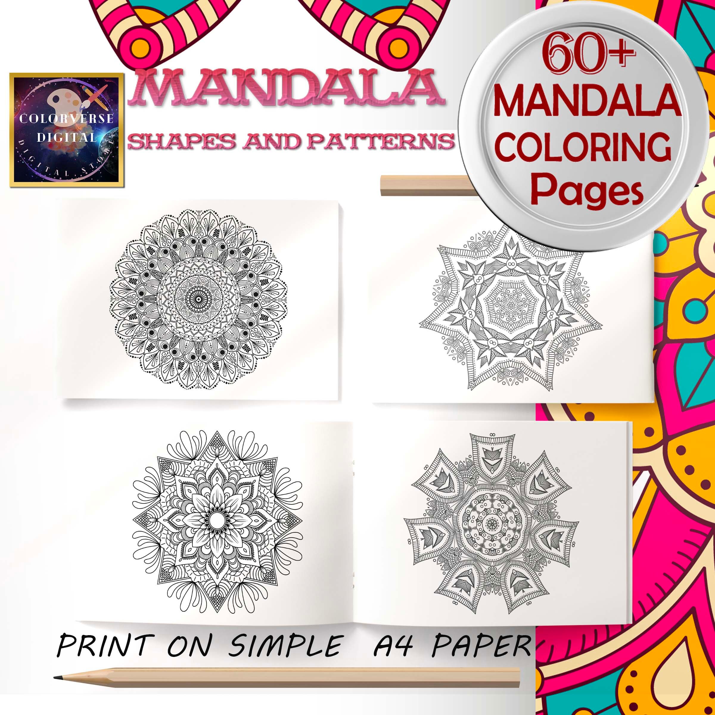MANDALA COLORING Pages Kids & Adult Relaxing Activity Book With More ...