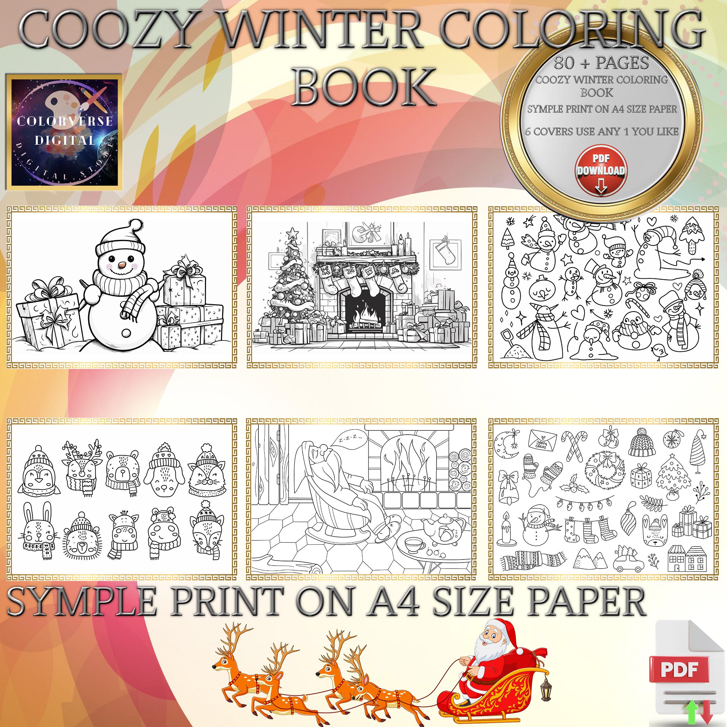 Kawaii Winter Coloring Book | Cozy Snow Scenes Printable PDF | Cute ...