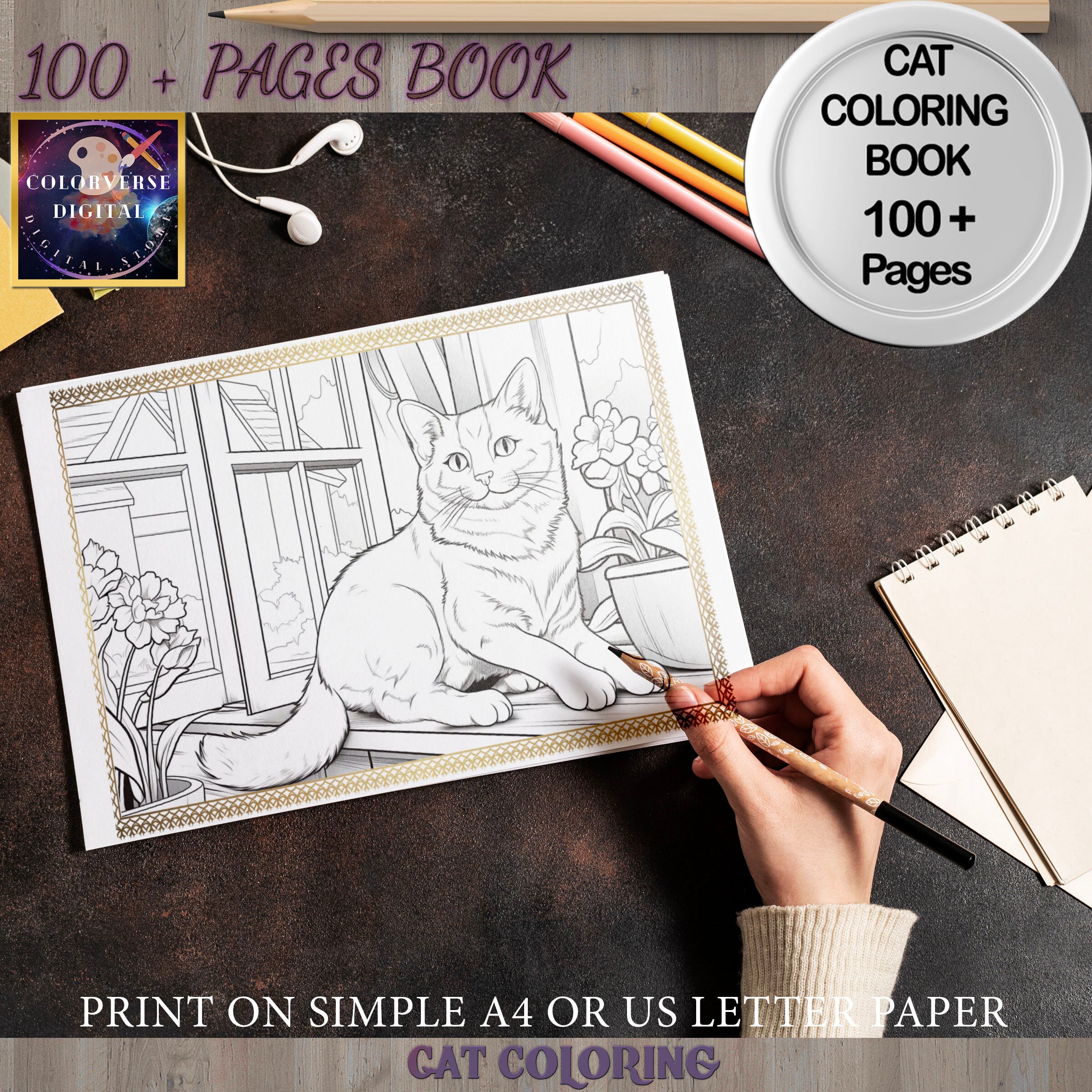 Cat Coloring Pages, 100 Printable Cat Coloring Pages for Kids, Boys ...