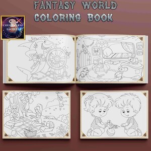 Fantasy Coloring Book Bundle Adult & Kids Grayscale Coloring, Mystical ...