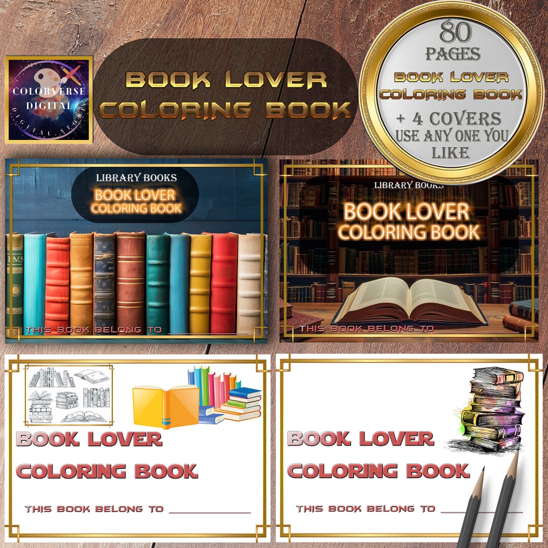 Library Coloring Pages, for Adults & Kids, Printable Coloring Book ...