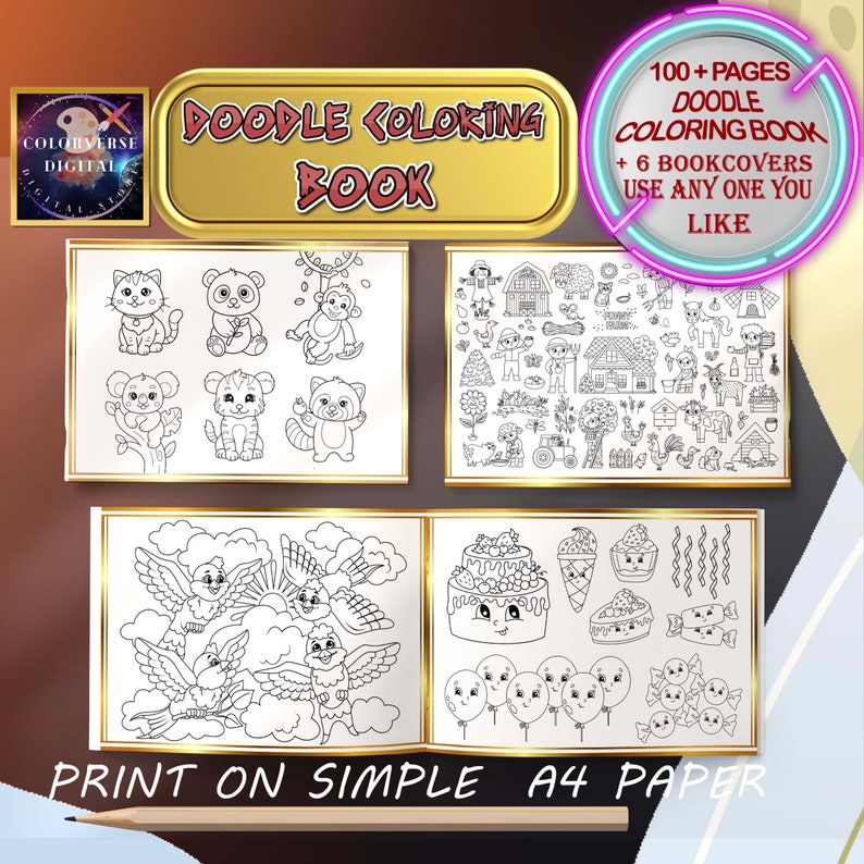 Cute Doodles Coloring Book: 100+ Kawaii Pages (A4 PDF) - Etsy