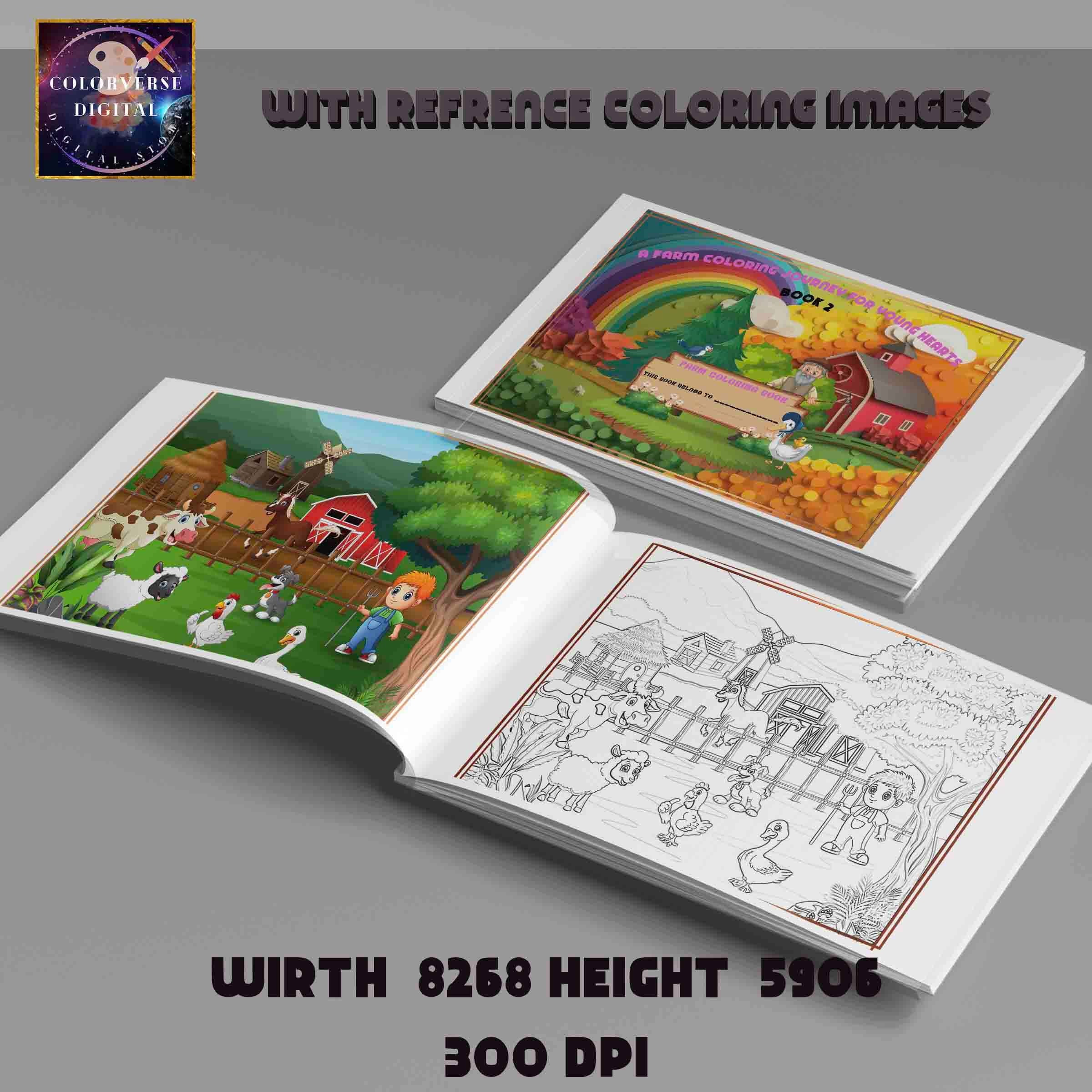 Cute Farm Animal Coloring Book, Kids Homeschool Activity (digital ...
