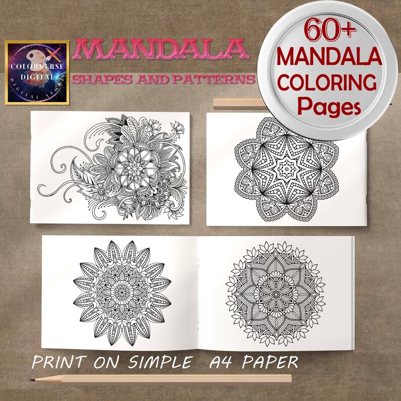 MANDALA COLORING Pages Kids & Adult Relaxing Activity Book With More ...
