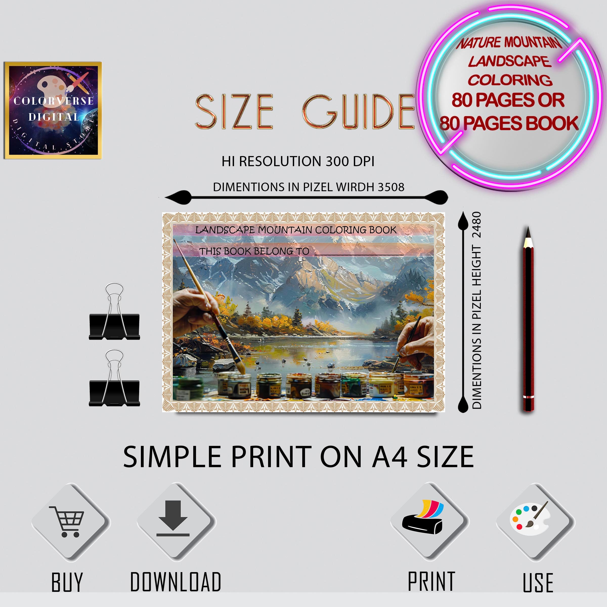 80 Landscape Coloring BOOK Collection for Adults and Children's ...