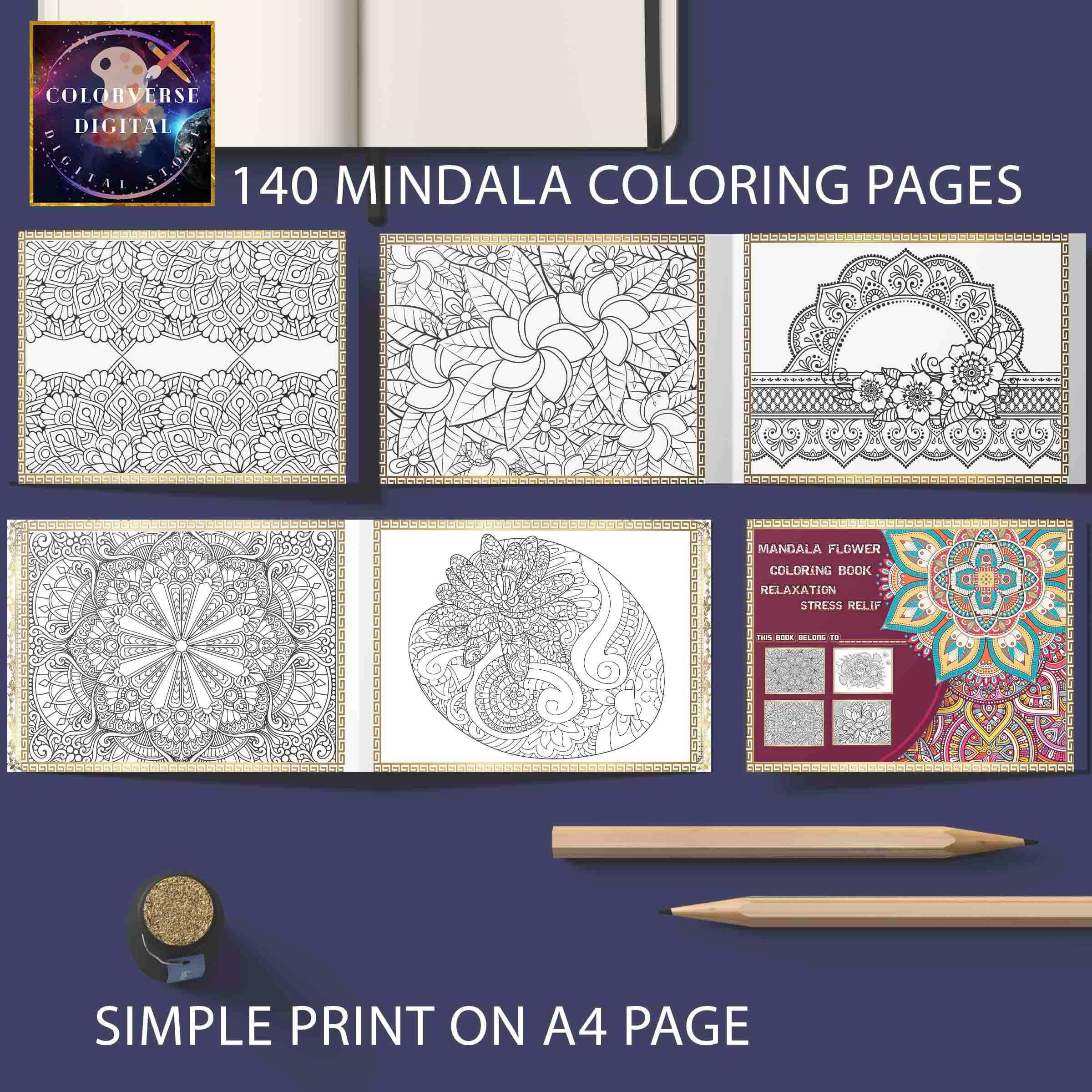 Printable Mandala Adult Coloring Book, Floral Mandala Coloring Pages ...