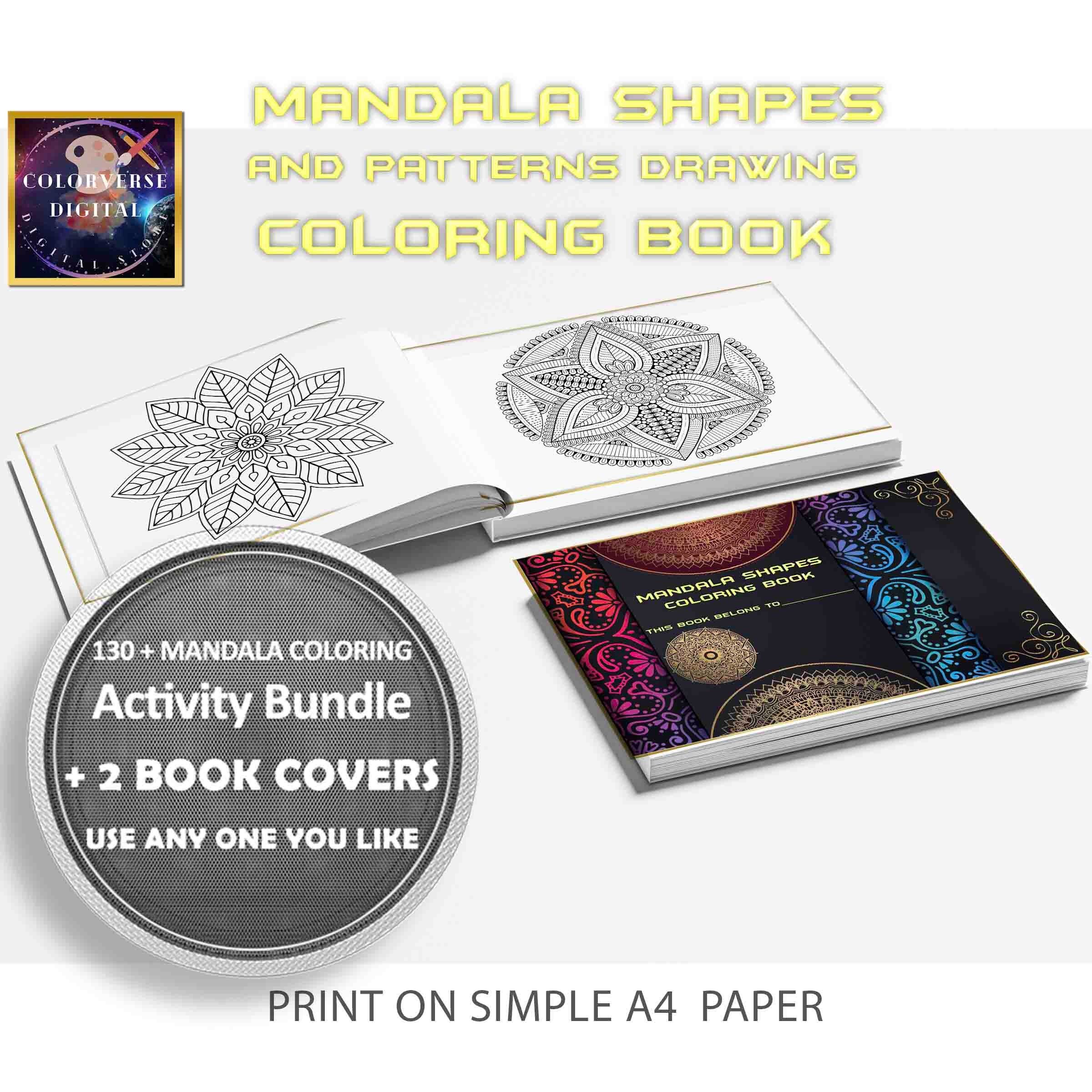 MANDALA COLORING Book Pages, Drawing Design Pattern Flower 130 ...