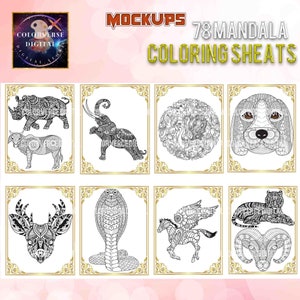 Mandala Animal Coloring Book: Relaxing Printable Designs for Adults ...