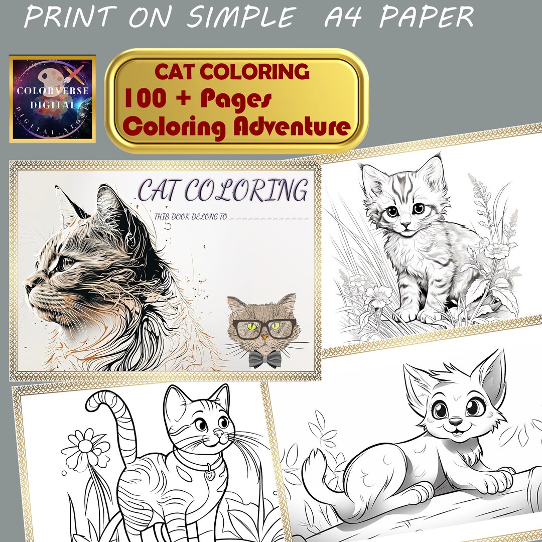 Cat Coloring Pages, 100 Printable Cat Coloring Pages for Kids, Boys ...