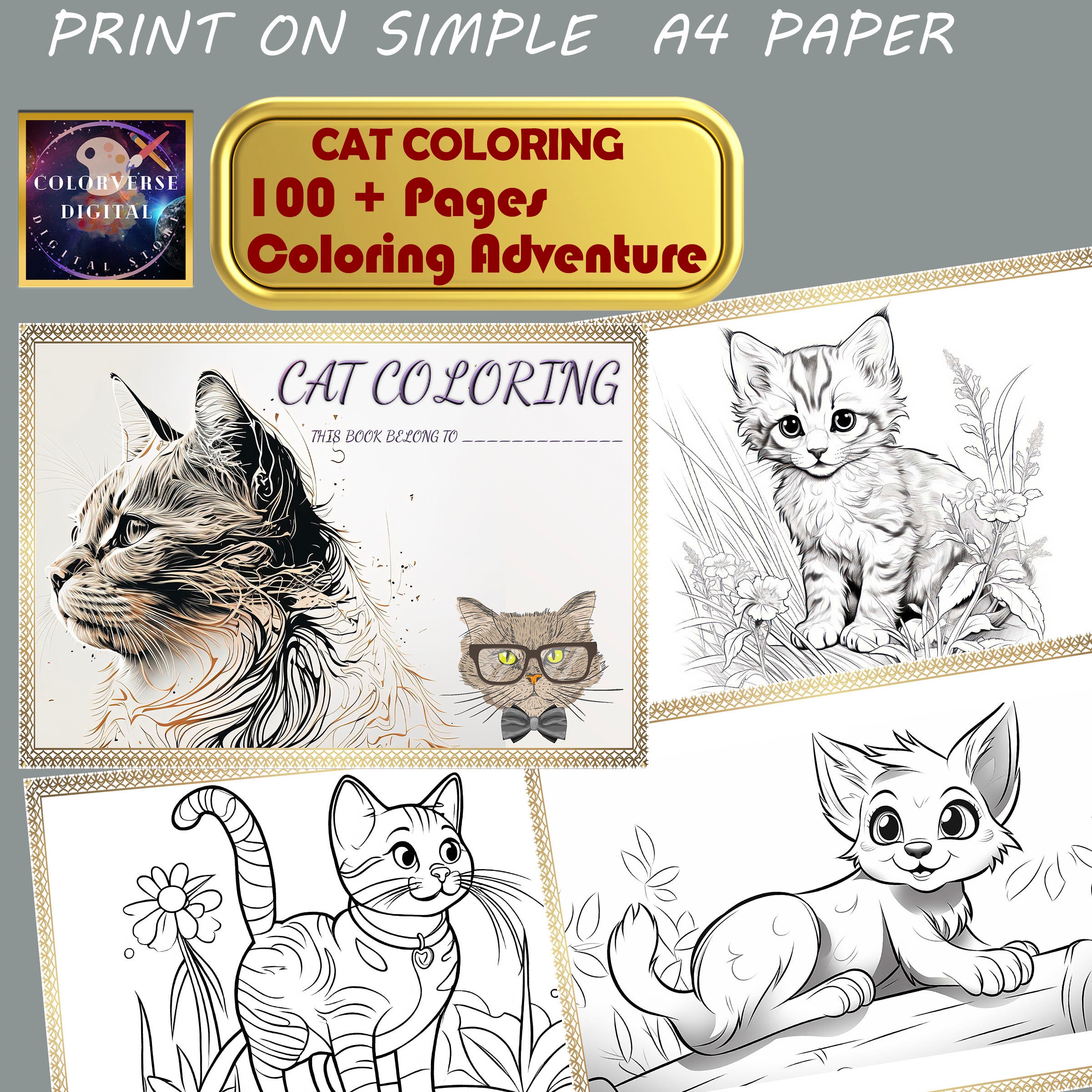 Cat Coloring Pages, 100 Printable Cat Coloring Pages for Kids, Boys ...