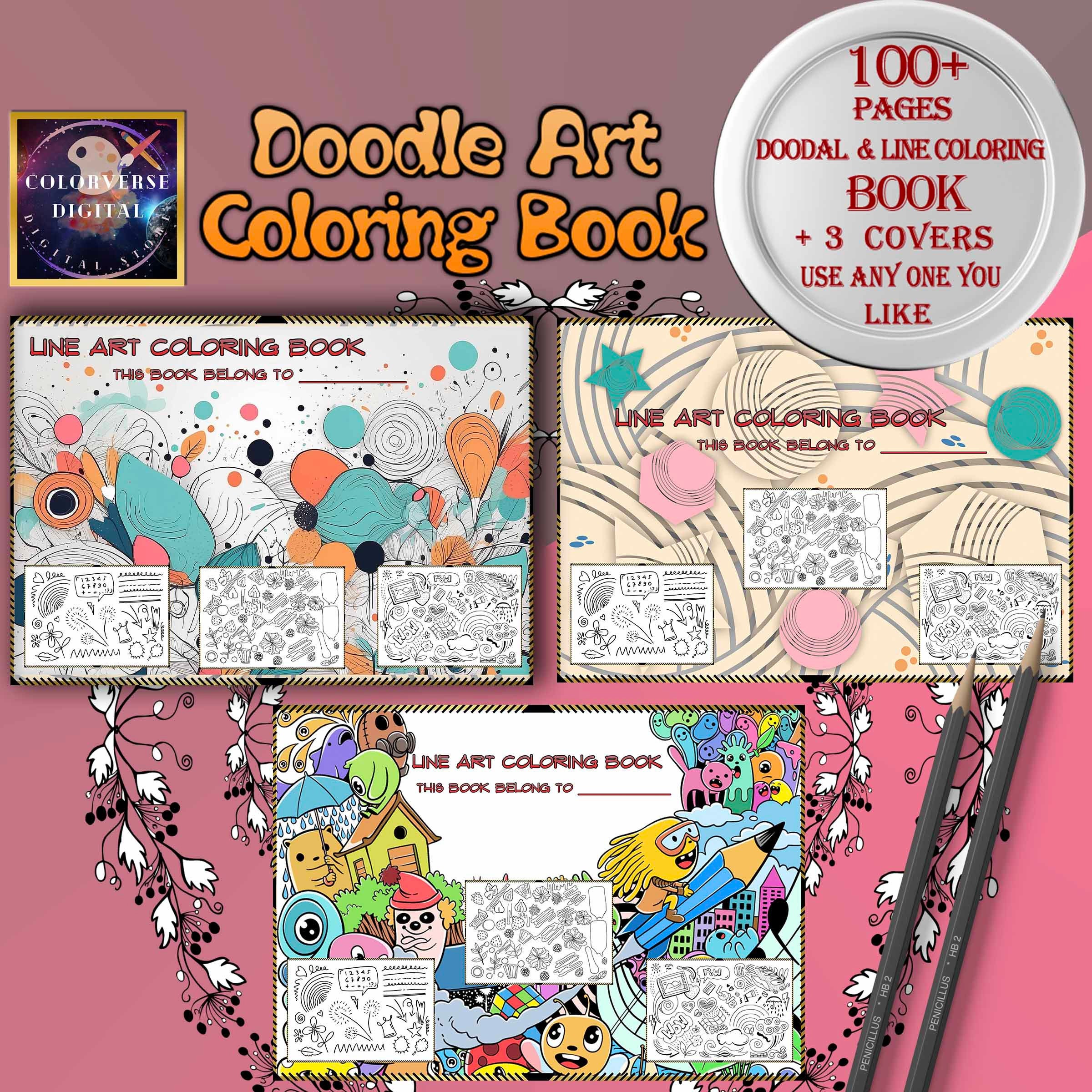 Doodle Line Art Coloring Book | 100+ Cute Kawaii Pages | Printable PDF ...
