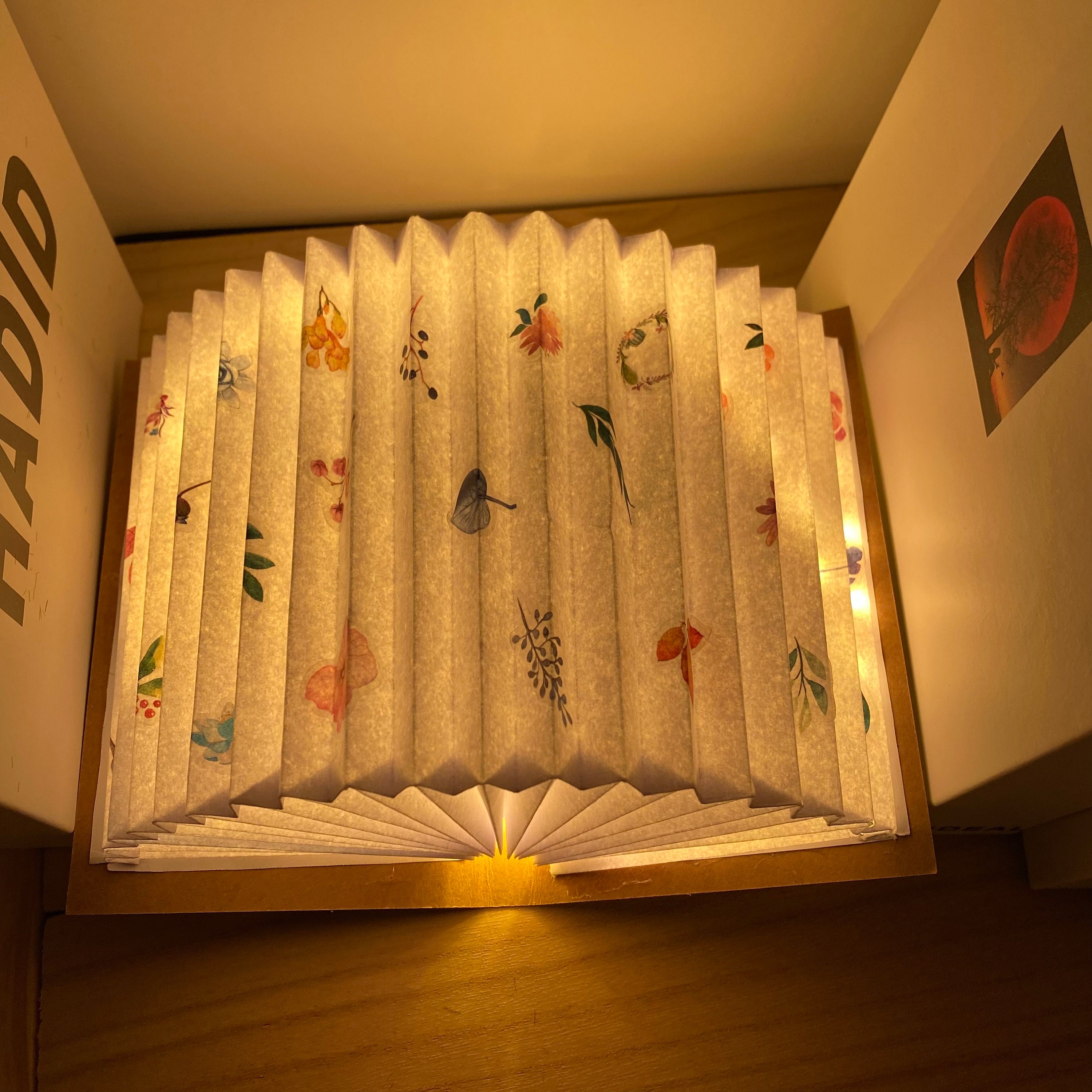 Handmade Paper Folding Night Lamp Decorative Lamp Unique Small Bedside ...