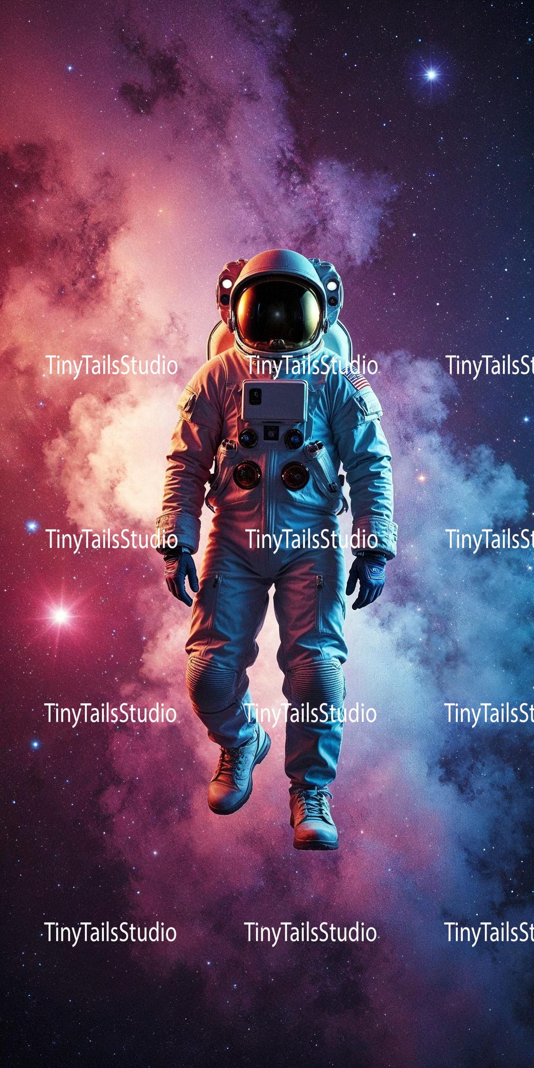 Set of 5 - Floating Astronaut Digital Art | Cosmic Space Journey ...