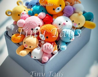 Set of 4 - Editable Teddy Bear Photography Mockups | Soft Pastel & Minimalist Style | High ...