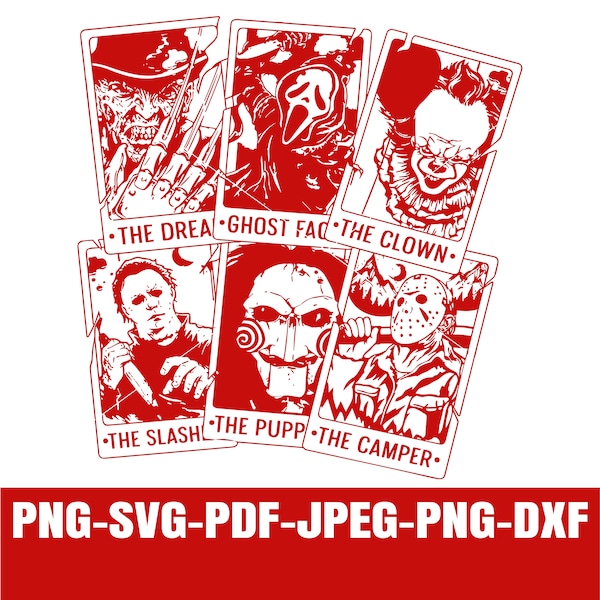 Horror Movie Tarot Cards Svg - Etsy