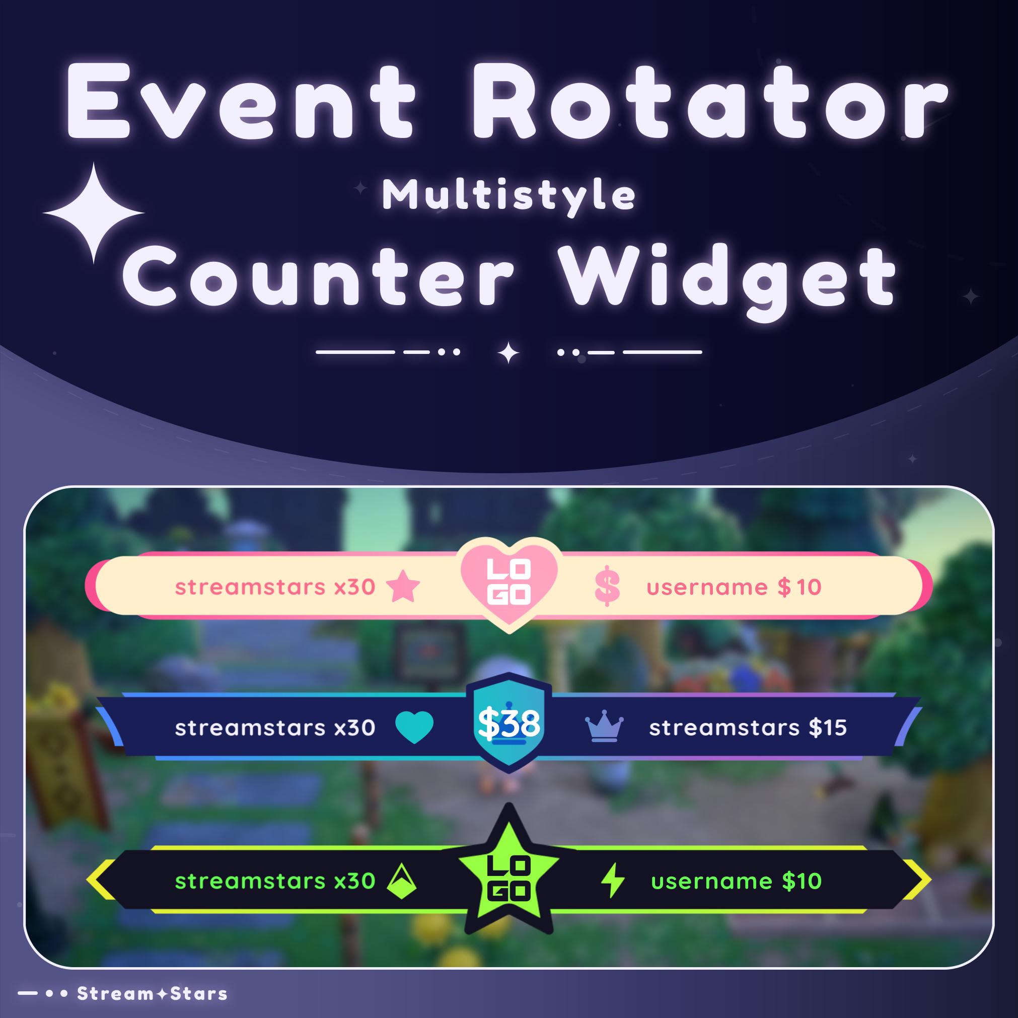 Custom Event Rotator Overlay • Counter & Alert Widget — Streamelements | Multiple Styles and ...