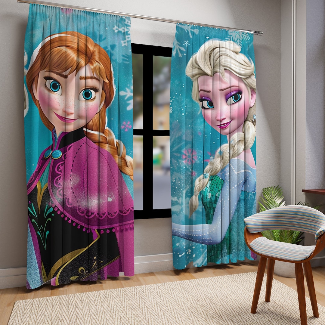 Elsa and Anna Curtains,baby Girl Curtains,elsa Decor Bedroom,winter ...