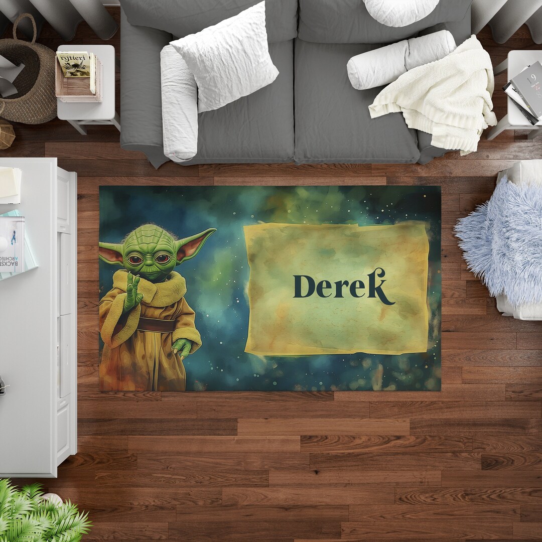Personalized Star Wars Rug,yoda Grogu Rugs,space Theme Mat,young Room ...
