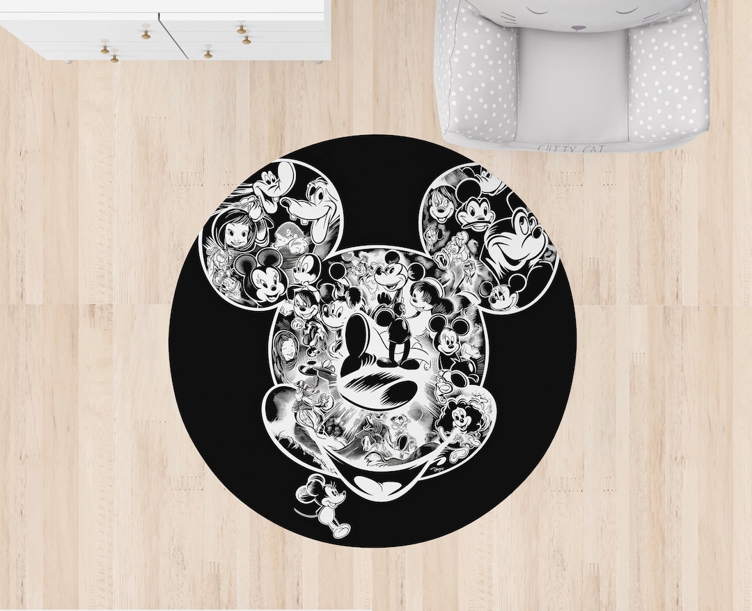 Round Mickey Mouse Rugs,mickey Mouse Decor,kids Play Mats,cartoon ...