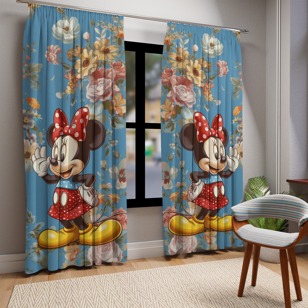 Mickey Mouse Curtains,mickey Mouse Nursery Curtains,mickey Mouse Decor ...