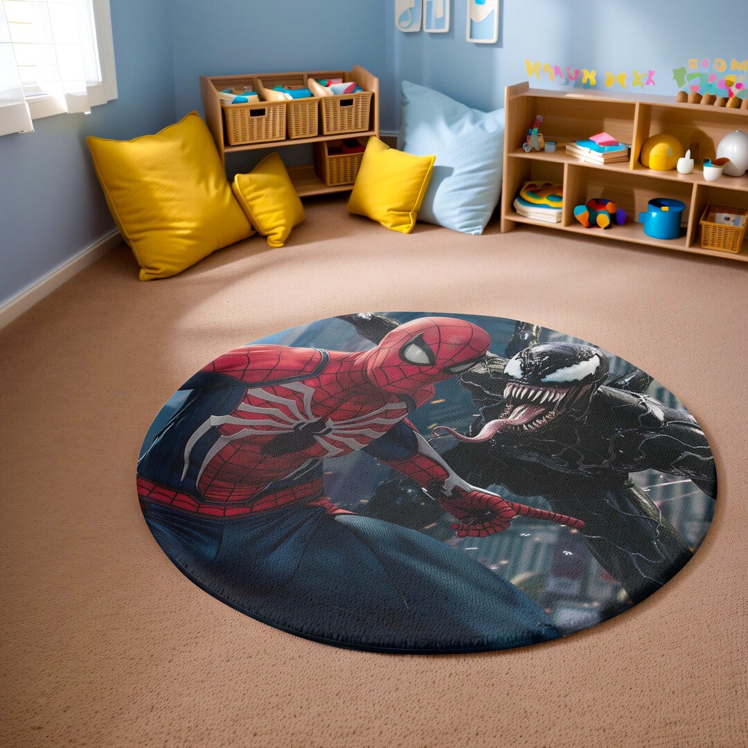 Marvel Universe Spider-man Vs. Venom LEGO Round Rug LEGO Round Rug ...