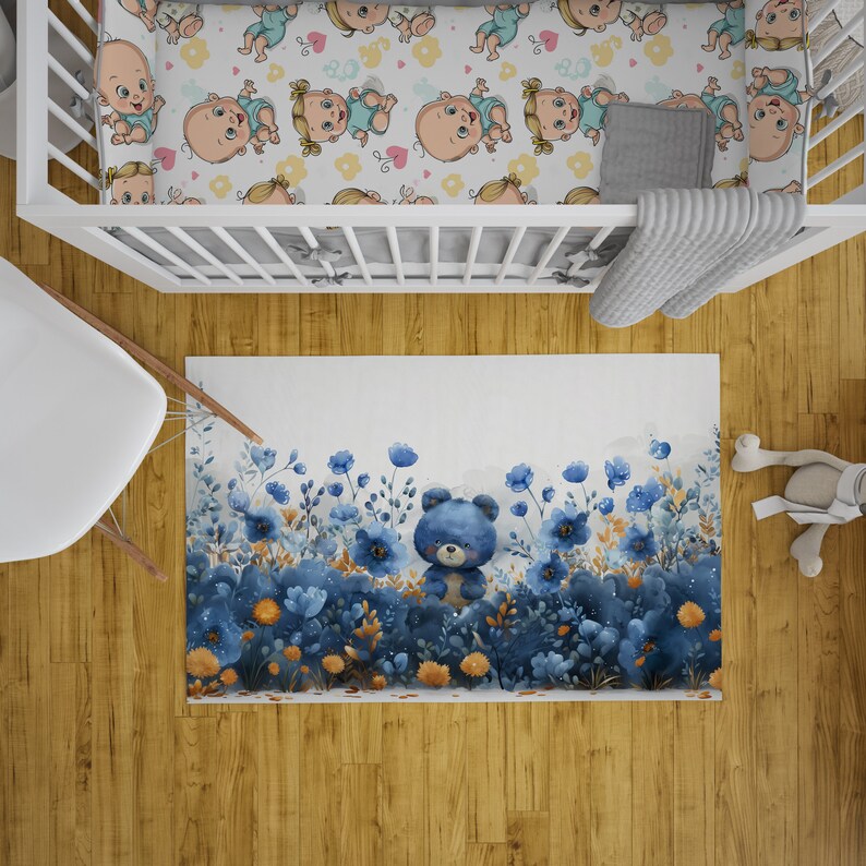 Teddy Bear Rug,colorful Nursery Rug,baby Room Rug,girl Room Rug,cute ...