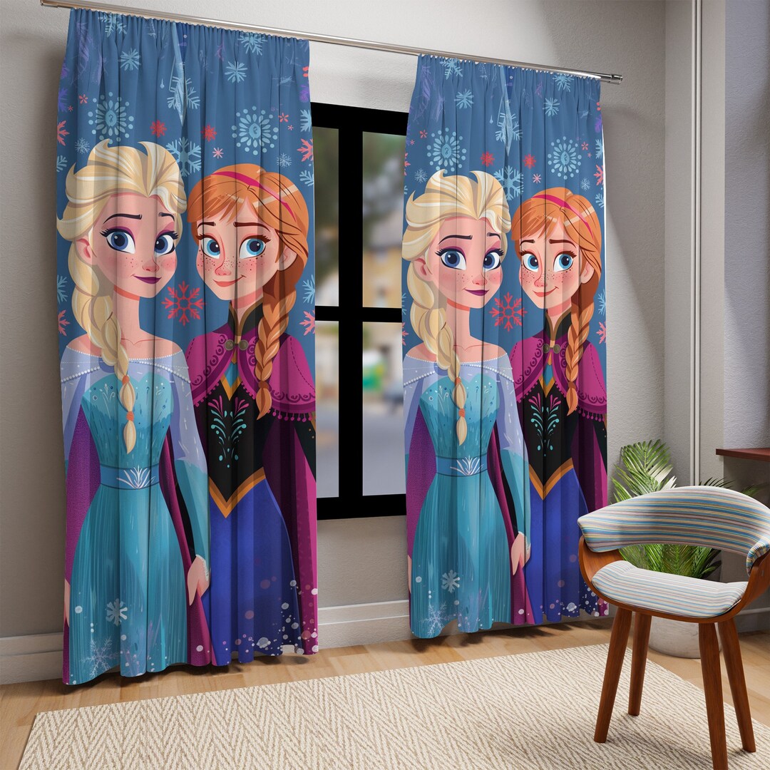 Elsa and Anna Curtains,baby Girl Curtains,elsa Decor Bedroom,winter ...