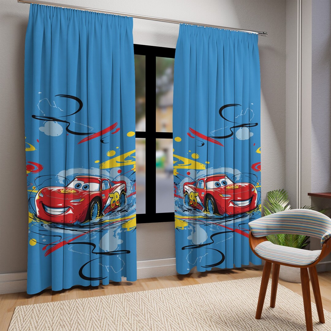 Cars Curtains,car Curtains,red Car Curtains,color Car Curtains,car Race ...